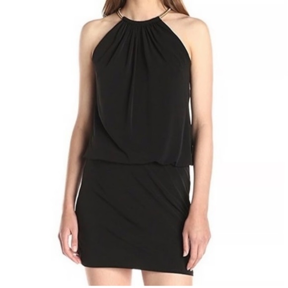 Jessica Simpson | Dresses | Jessica Simpson Elegant Black Halter Mini ...